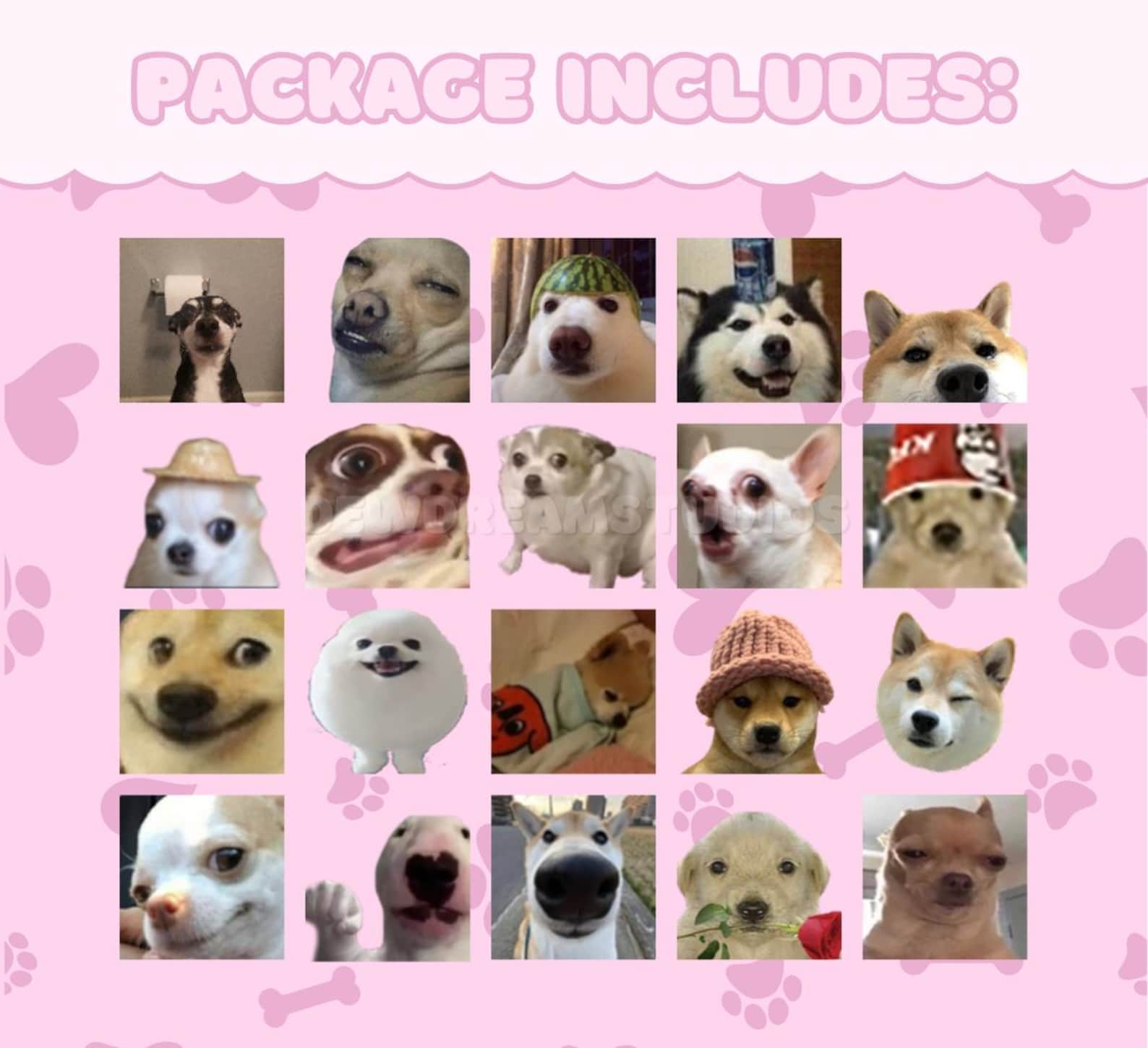 150 Animated Dog Emotes Pack for Twitch, Youtube, Discord, Kick | Cute ...