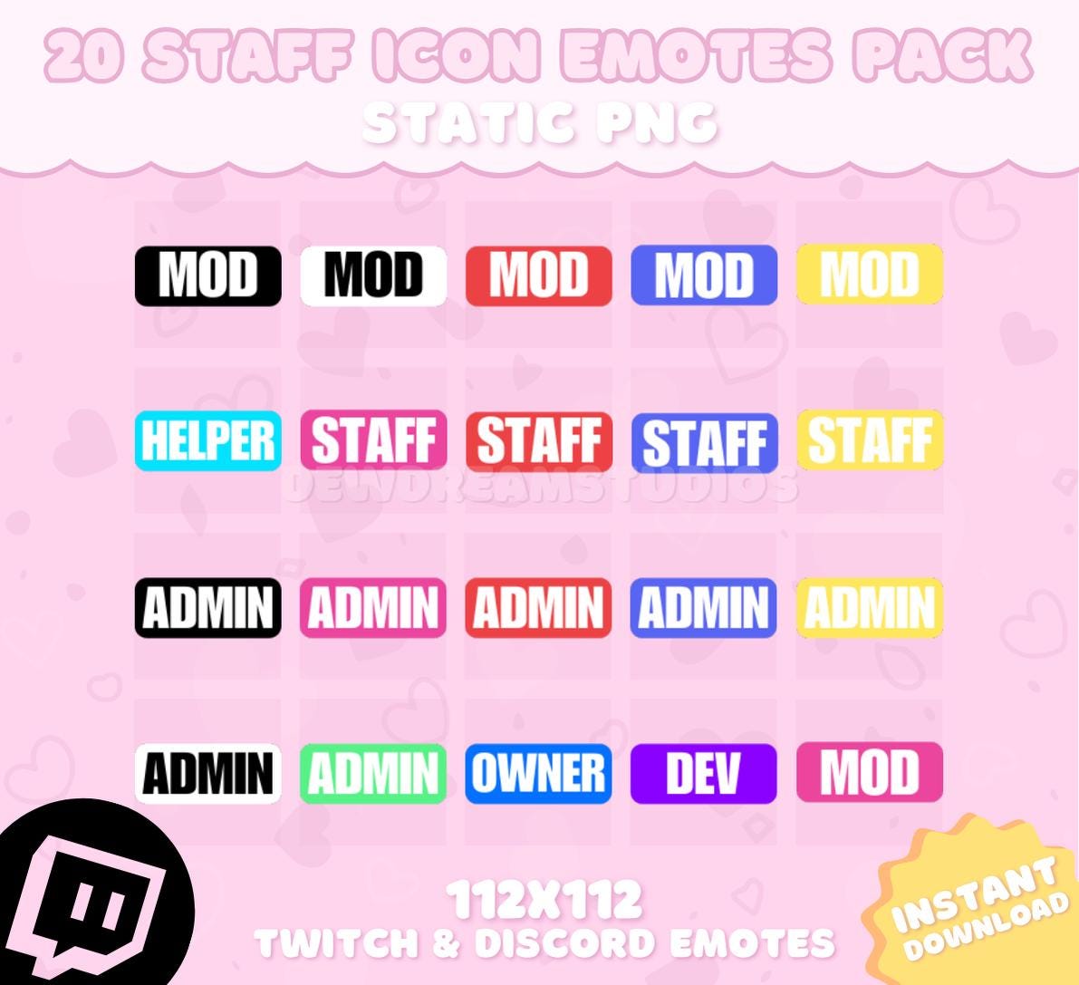 20 Staff Icons Pack for Twitch, Youtube, Discord, Kick | Mod & Utility ...