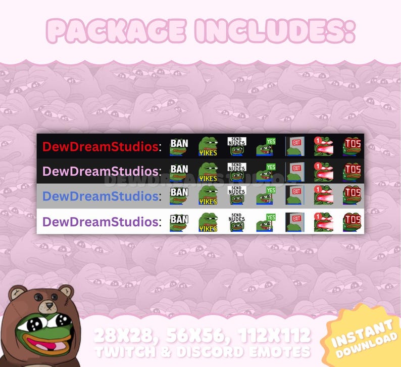 1000 Animated Pepe Emotes Pack for Twitch, Youtube, Discord, Kick ...
