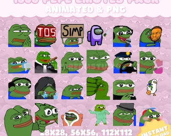 1000 Animated Pepe Emotes Pack for Twitch, Youtube, Discord, Kick ...