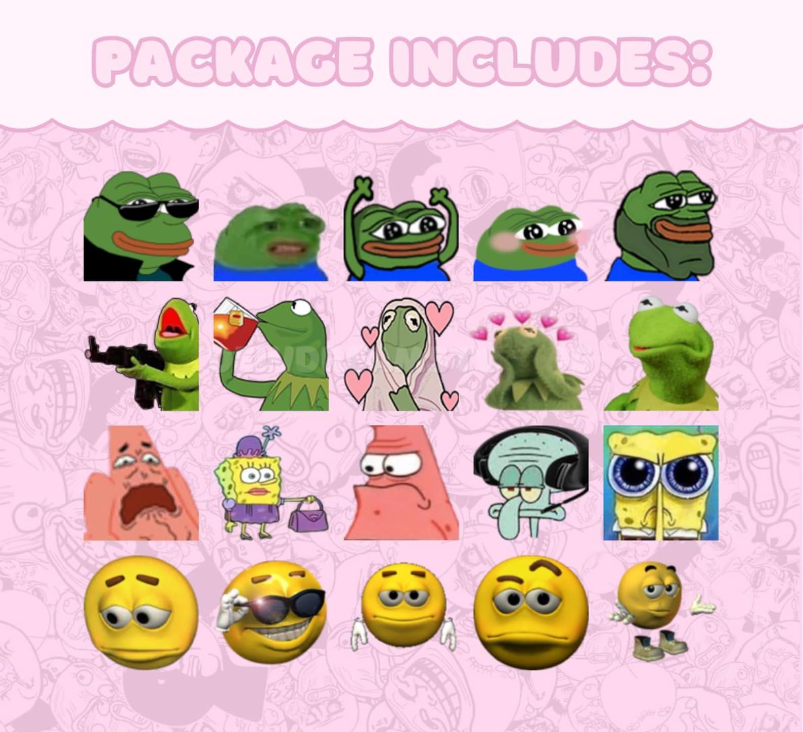 1000 Animated Static Meme Emotes Pack for Twitch, Youtube, Discord ...