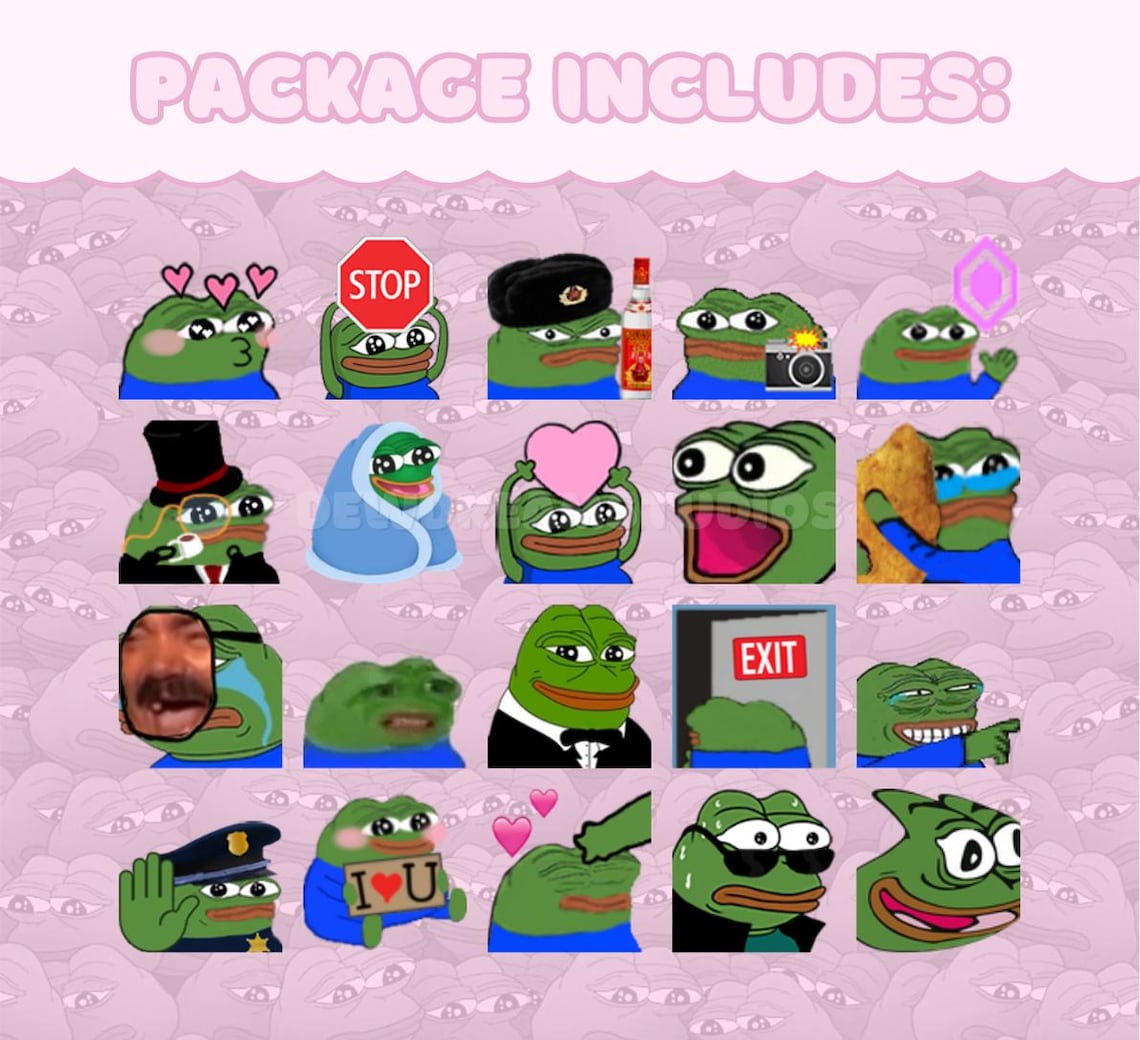 2700 Animated Pepe Emotes Pack for Twitch, Youtube, Discord, Kick ...