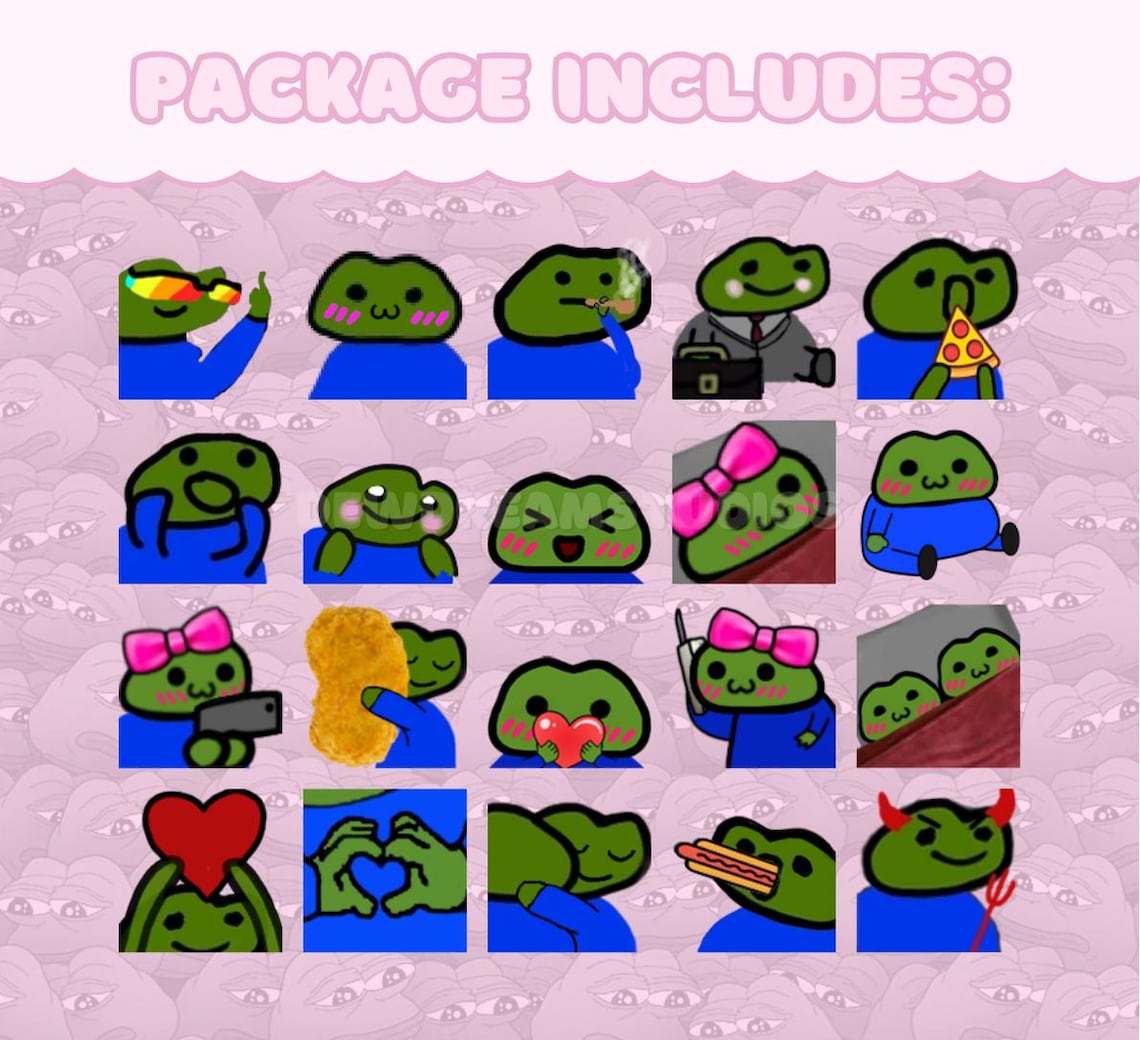 2700 Animated Pepe Emotes Pack for Twitch, Youtube, Discord, Kick ...