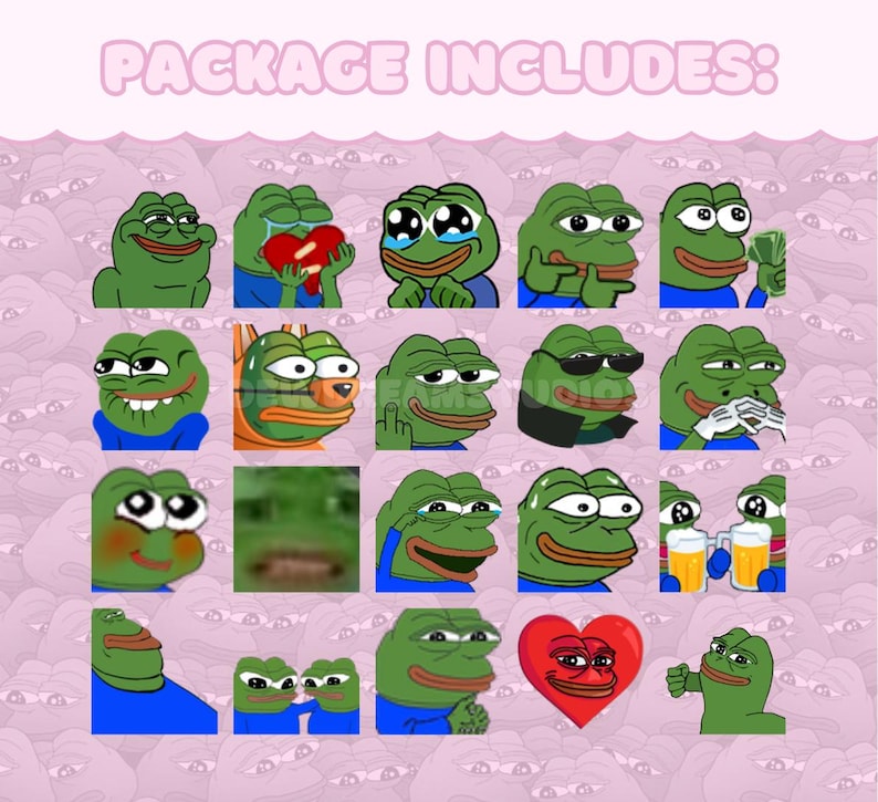 1000 Animated Pepe Emotes Pack for Twitch, Youtube, Discord, Kick ...