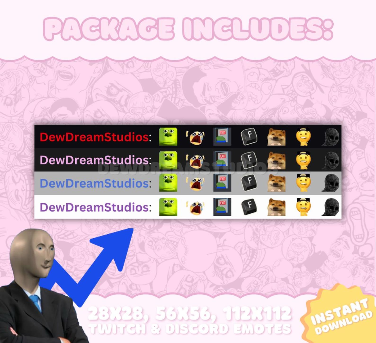 150 Meme Emotes Pack for Twitch, Youtube, Discord, Kick | Cute & Funny ...