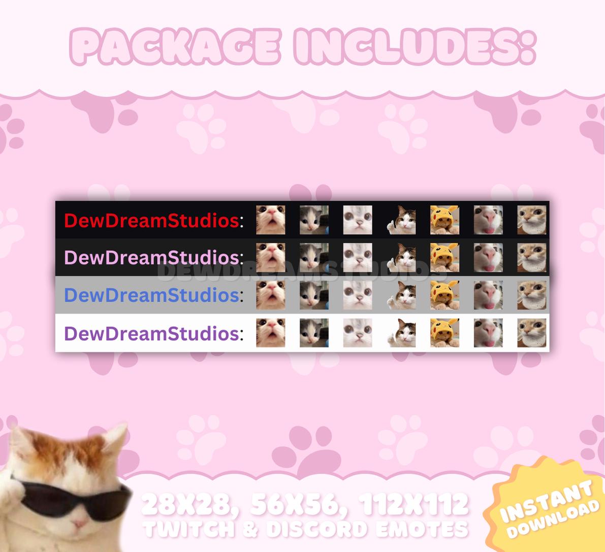 350 Animated Cat Emotes Pack for Twitch, Youtube, Discord, Kick | Cute ...