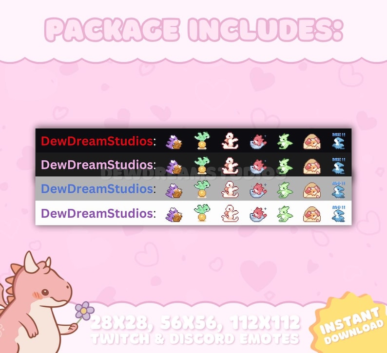 30 Animated & Static Dragon Emotes Pack for Twitch, Youtube, Discord ...