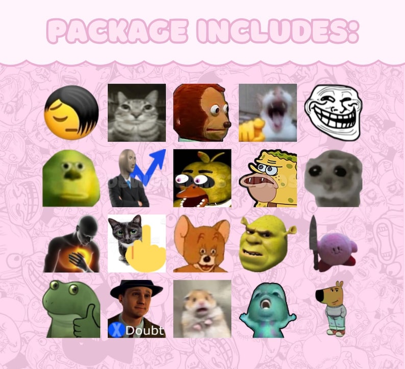 1000 Animated Static Meme Emotes Pack for Twitch, Youtube, Discord ...