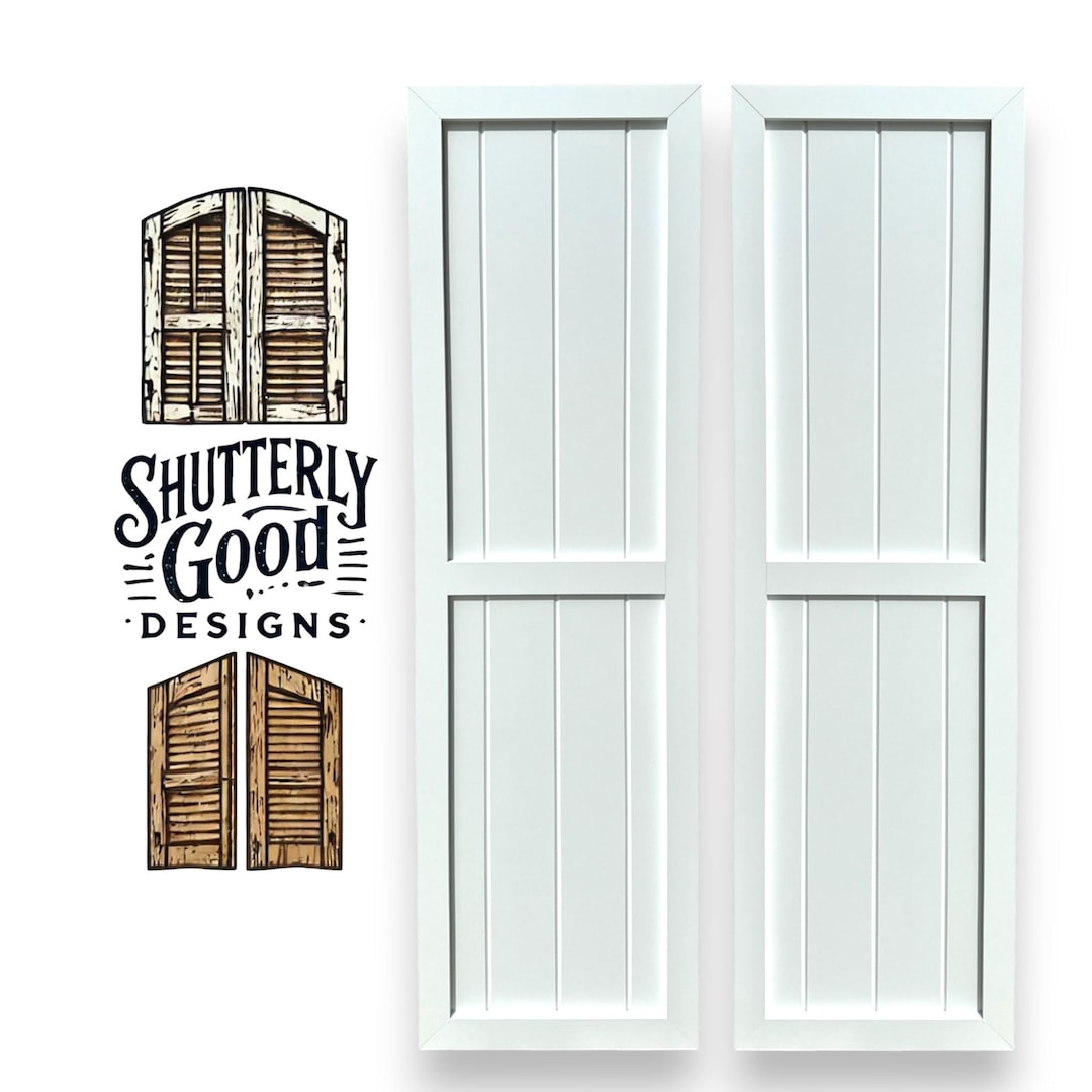 Framed Style PVC Shutters | Rustic Farmhouse Window Shutters | Strong ...