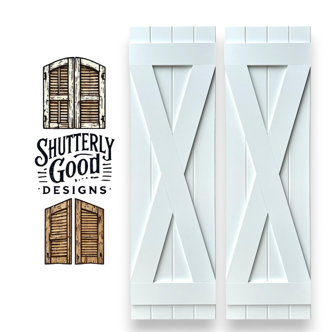 X Style PVC Shutters | Rustic Barnhouse Window Shutters | Strong ...
