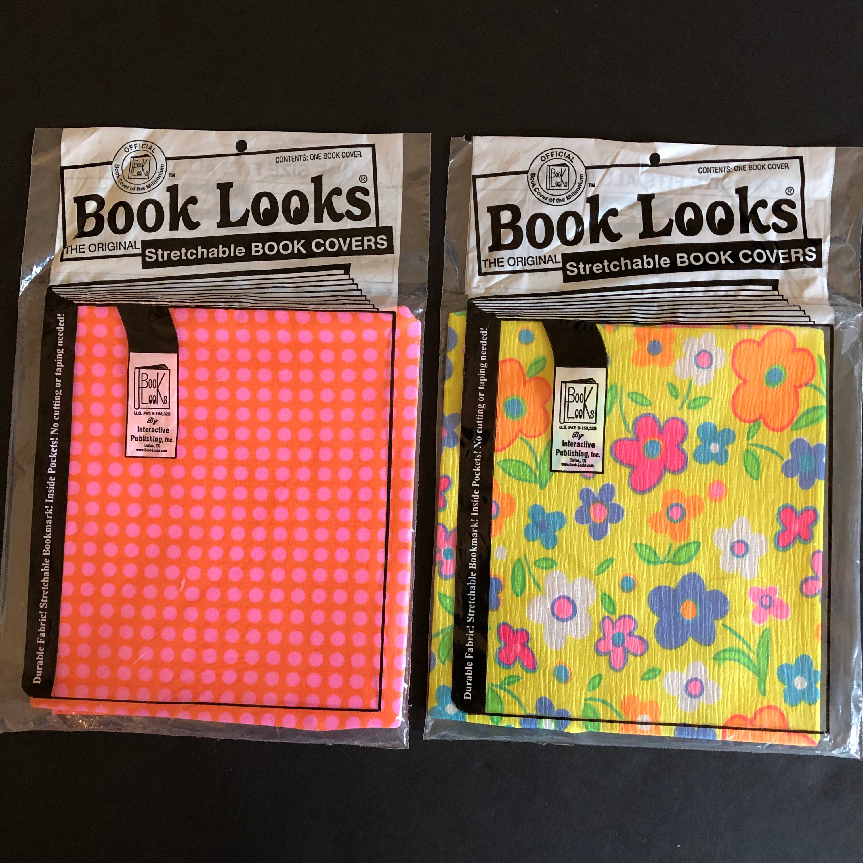 2 VINTAGE Cloth Book Covers NIP Polka Dots & Floral / Textbook - Etsy