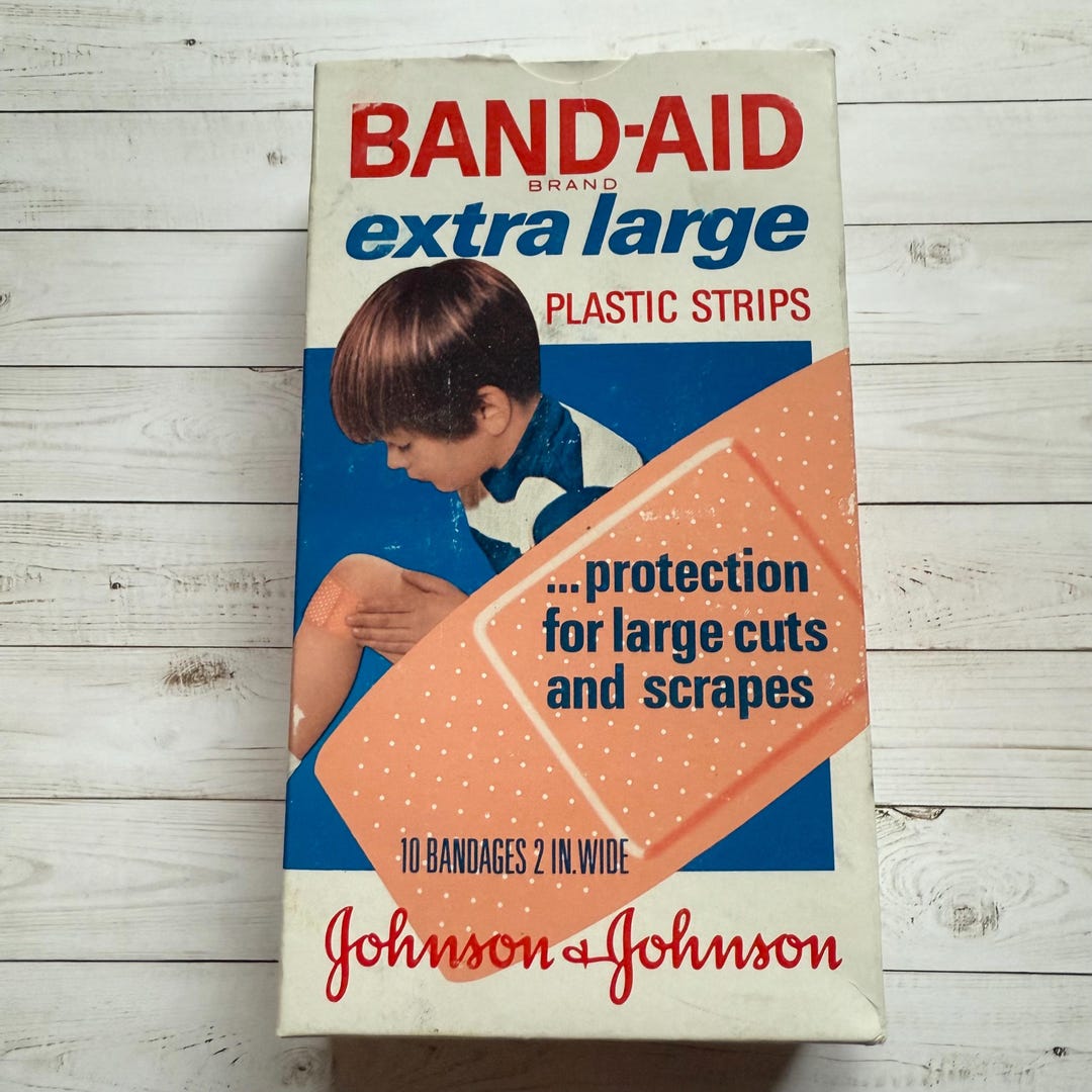 VTG Band-aid Cardboard Box Extra Large Plastic Strips Full Box No UPC ...