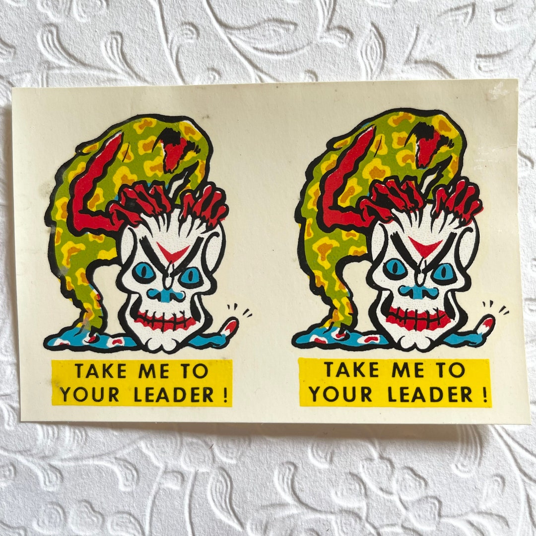 VTG 50’s Impko Water Slide Decal - Alien & Skull Monster - Take Me to ...