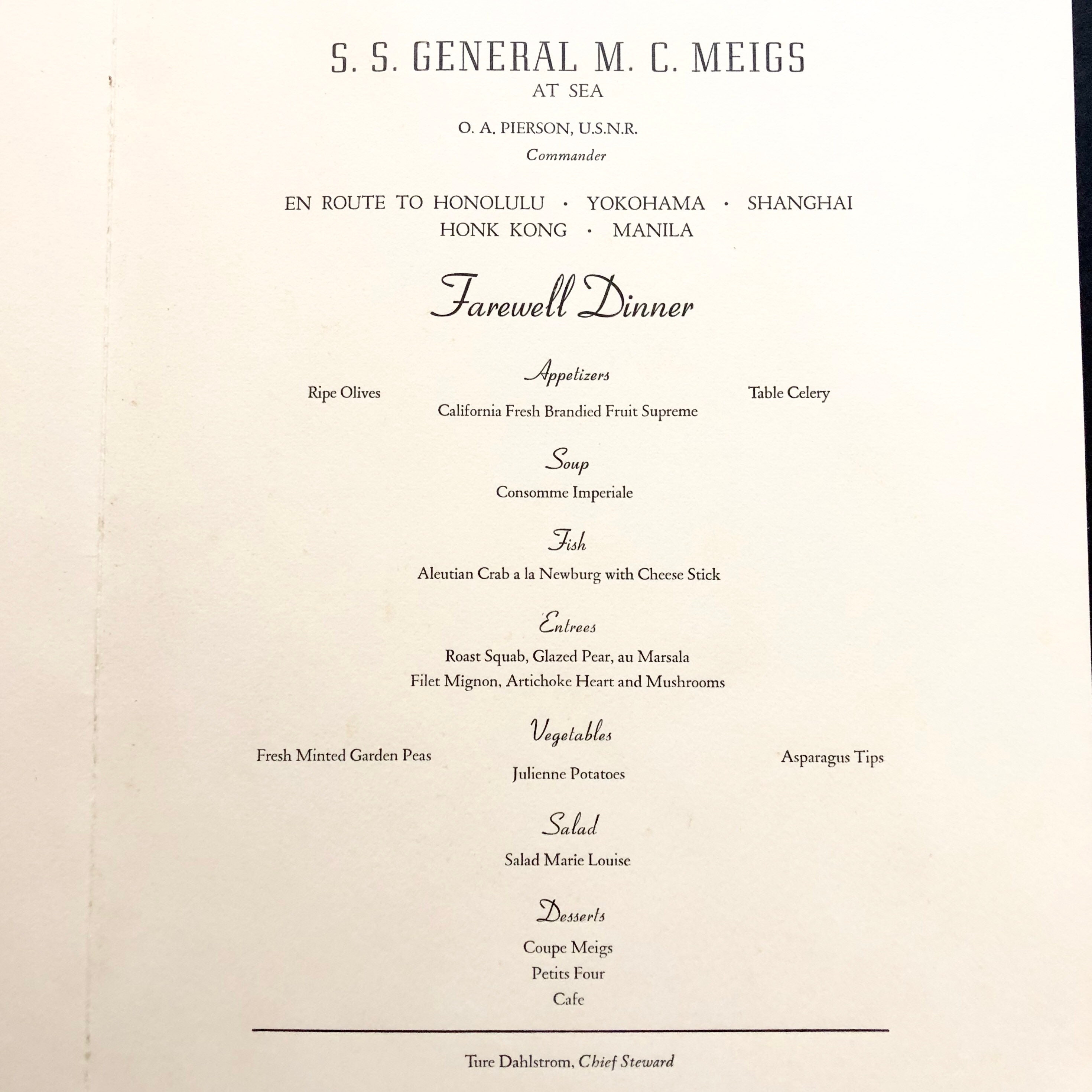 Vintage Cruise Ship Menu American President Lines S. S. - Etsy