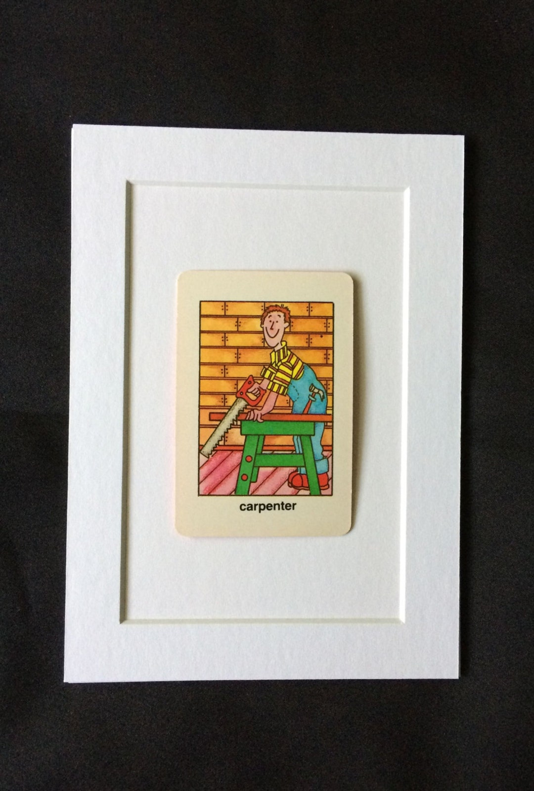 VTG Carpenter 5 X 7 Matted Childrens Playing Card - Etsy