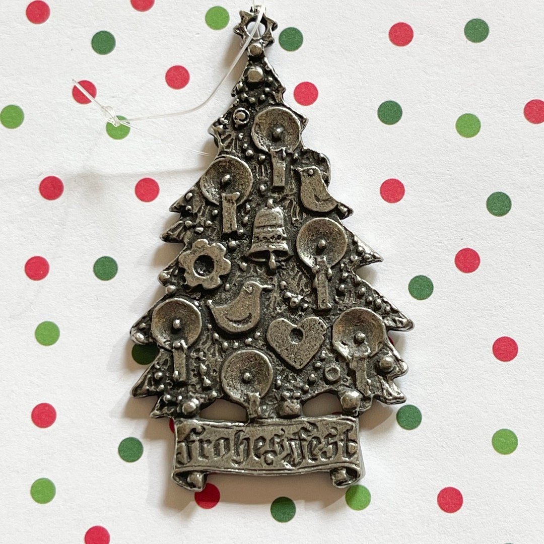 VTG Pewter Christmas Tree Christmas Ornament - Etsy
