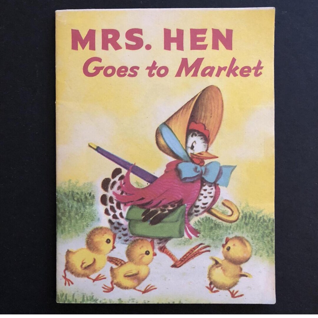 1957 Mrs.hen Goes to Market - Kids Picture Book - Softcover - Etsy