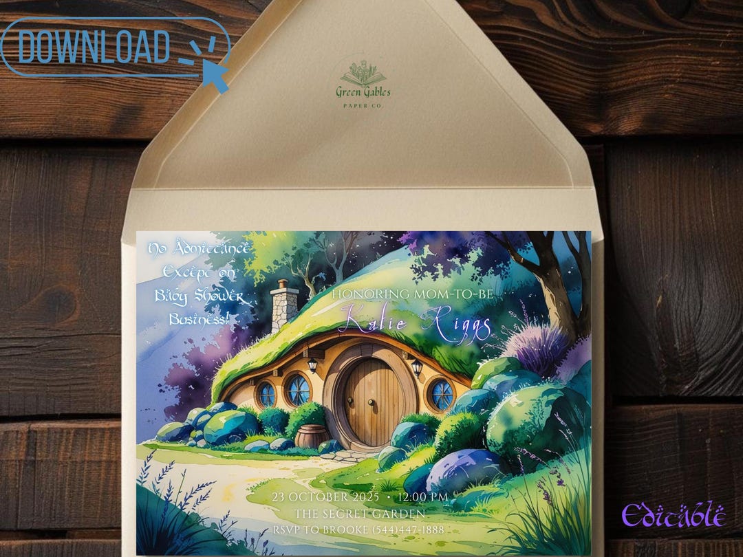 Hobbit Baby Shower Invitation | Lord of the Rings Baby Shower ...