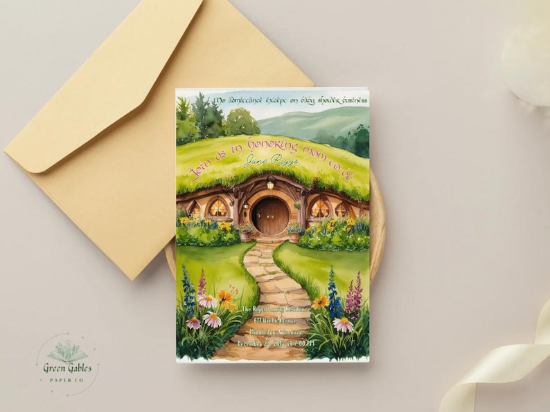 Hobbit Shower Invitation | Lord of the Rings Baby Shower | Editable ...