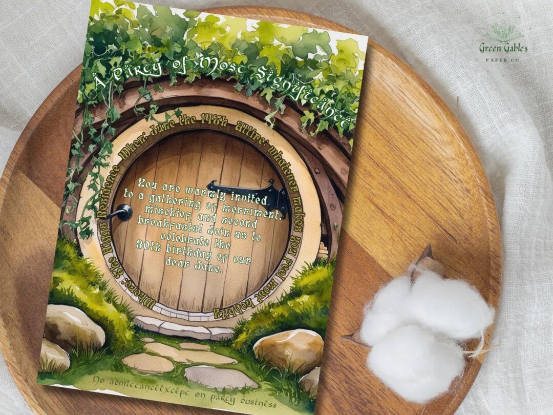 Hobbit Birthday Invitation Template | Shire Party Printable | Editable ...