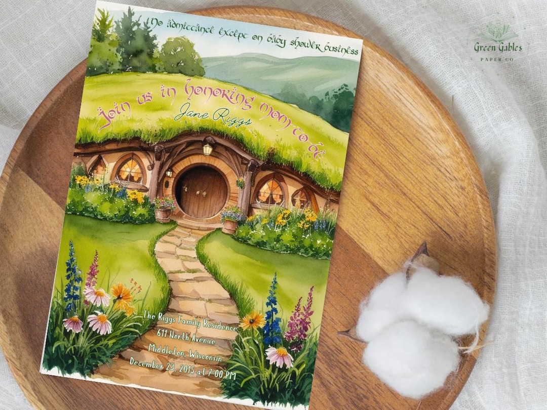 Hobbit Shower Invitation | Lord of the Rings Baby Shower | Editable ...