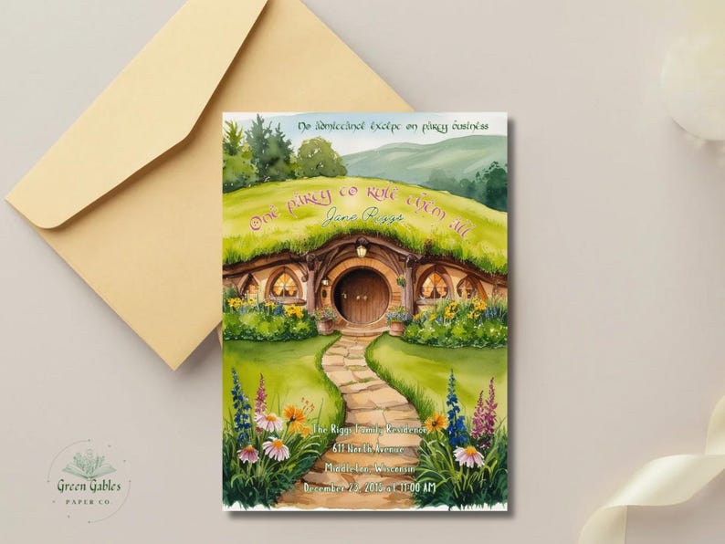 Editable Hobbit Party Invitation | Lord of the Rings Birthday Invite ...