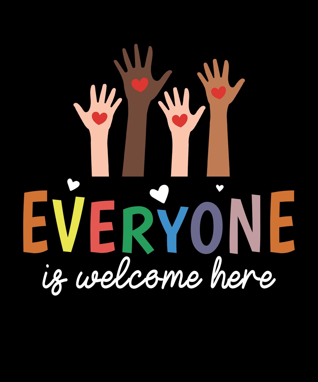 Everyone is Welcome Here PNG: Diversity Support, Inclusive Education - Etsy
