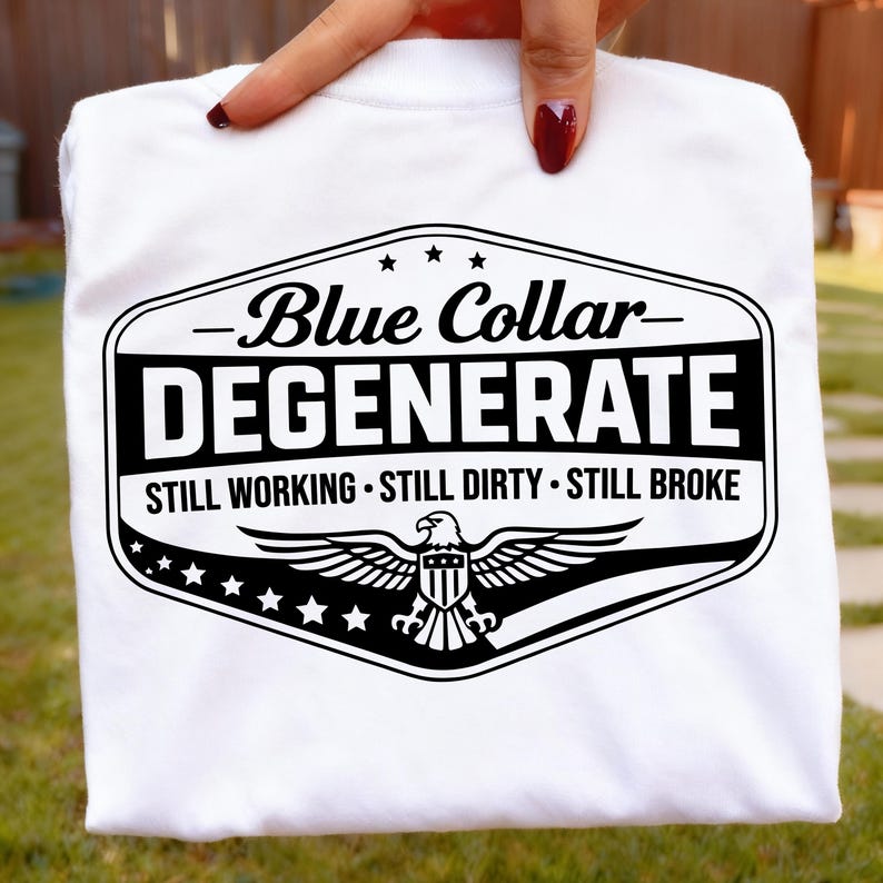 Blue Collar Degenerate SVG PNG Laser Engraving File Leather Hat Patch ...