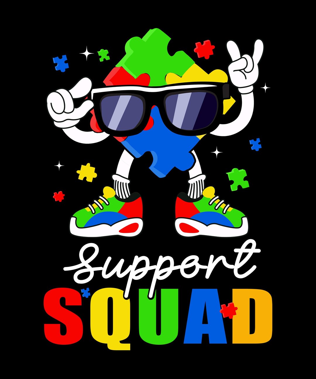 Autism Support Squad PNG Dabbing Puzzle, Autism Awareness Png, Autism ...