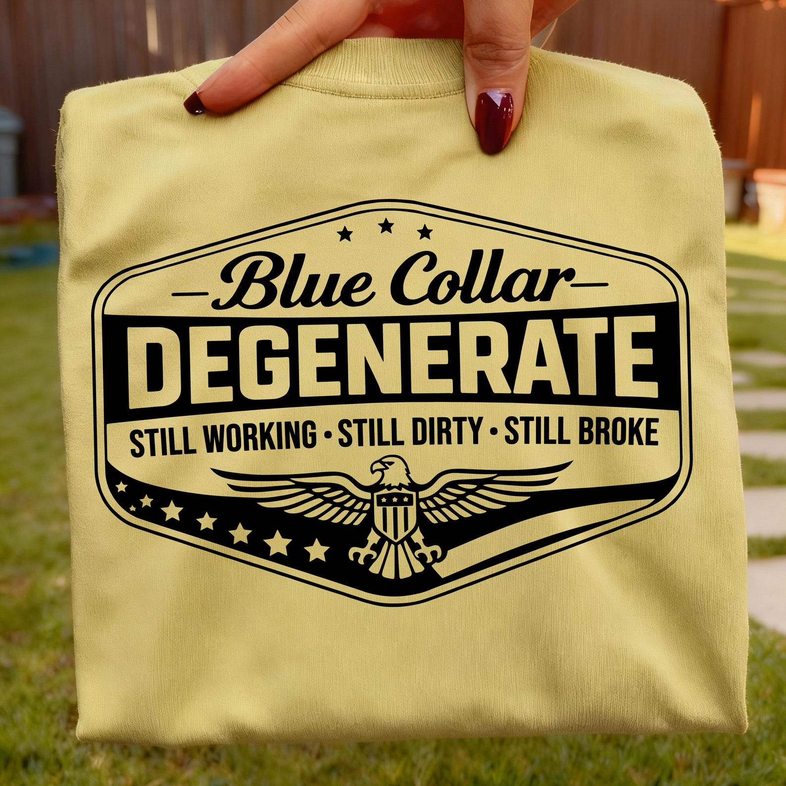 Blue Collar Degenerate SVG PNG Laser Engraving File Leather Hat Patch ...