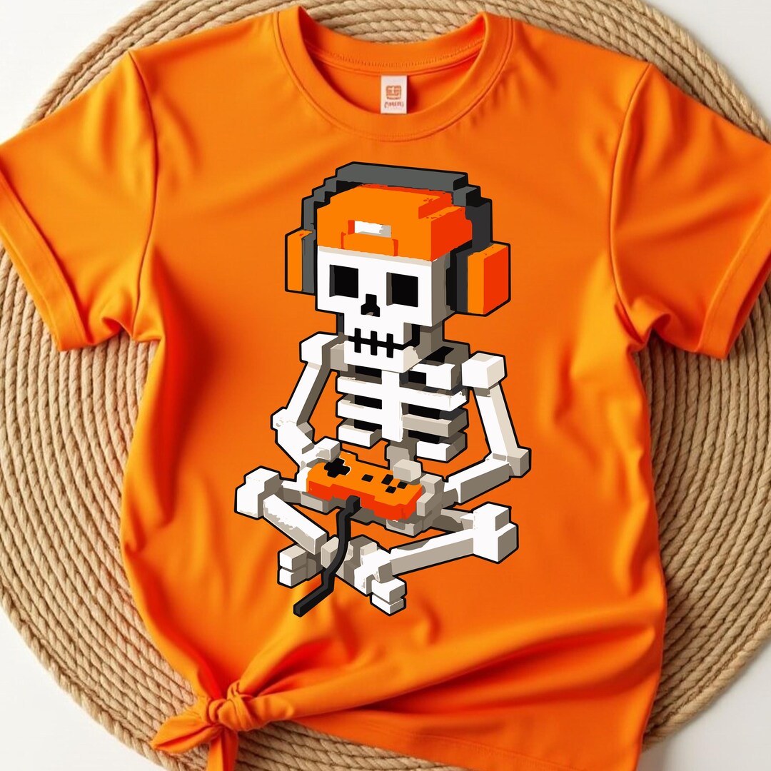 Halloween Skeleton Gamer PNG: Pixel Art, Video Game Design (digital ...