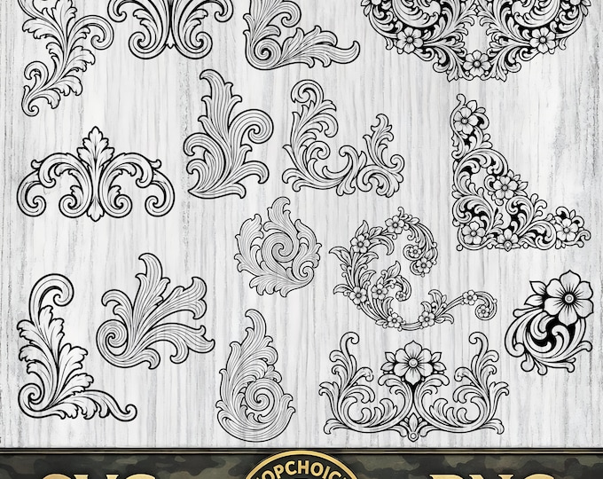 Mega 5000 Decorative Elements SVG Bundle,ornaments Borders Dividers ...