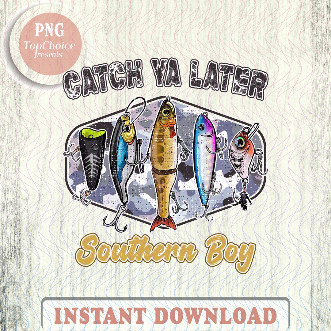 Catch Ya Later Southern Boy Fishing PNG, Retro Fishing Lover Camo Flag ...