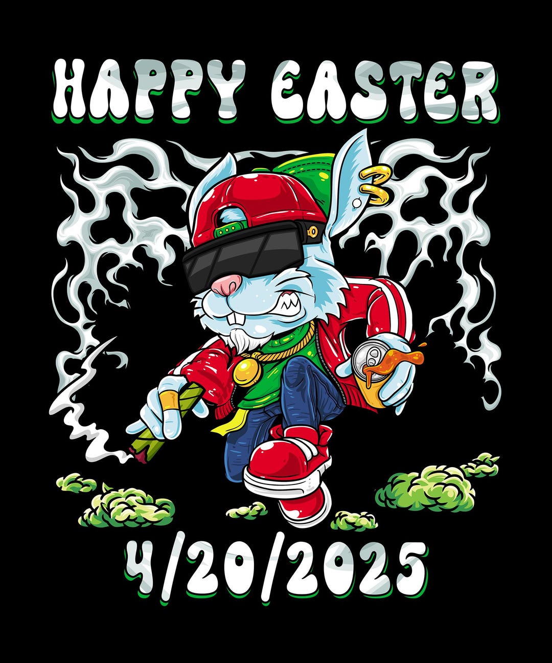Happy 420 Easter Day Bunny Smoking Png, Funny 420 Easter Png - Etsy