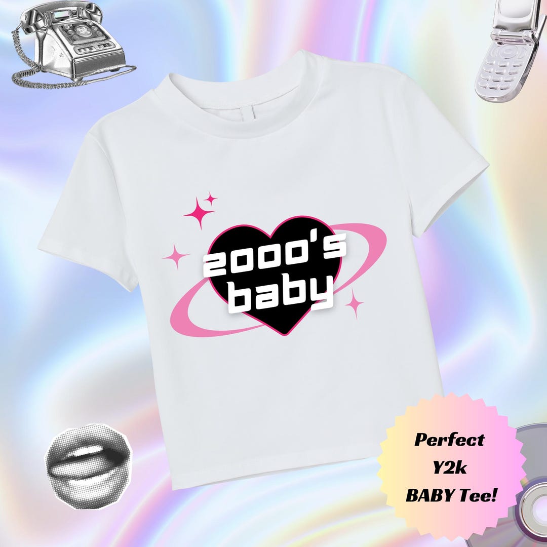 2000s Baby Tee | Y2K Baby Tee | Nostalgic Y2K Oval Shirt |vintage 2000s ...