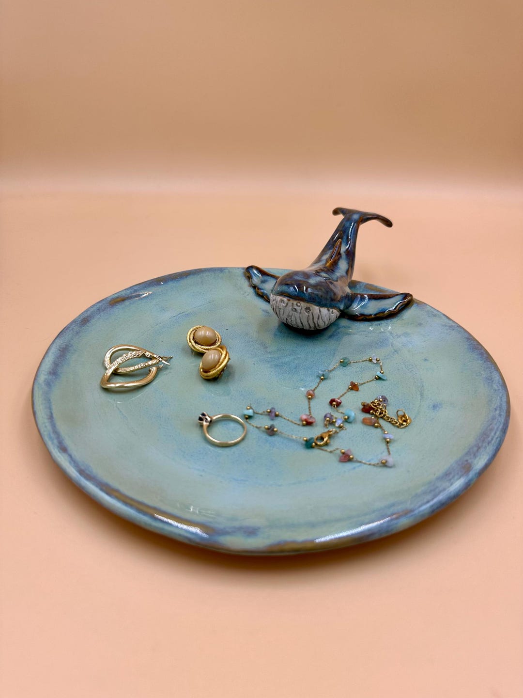 Arke the Whale Ceramic Plate - Handcrafted Trinket Tray, Functional ...