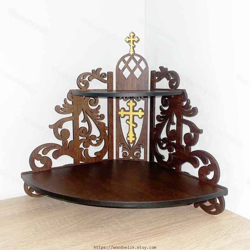 Wooden Corner Icon Shelf Altar | Christian Catholic Orthodox ...