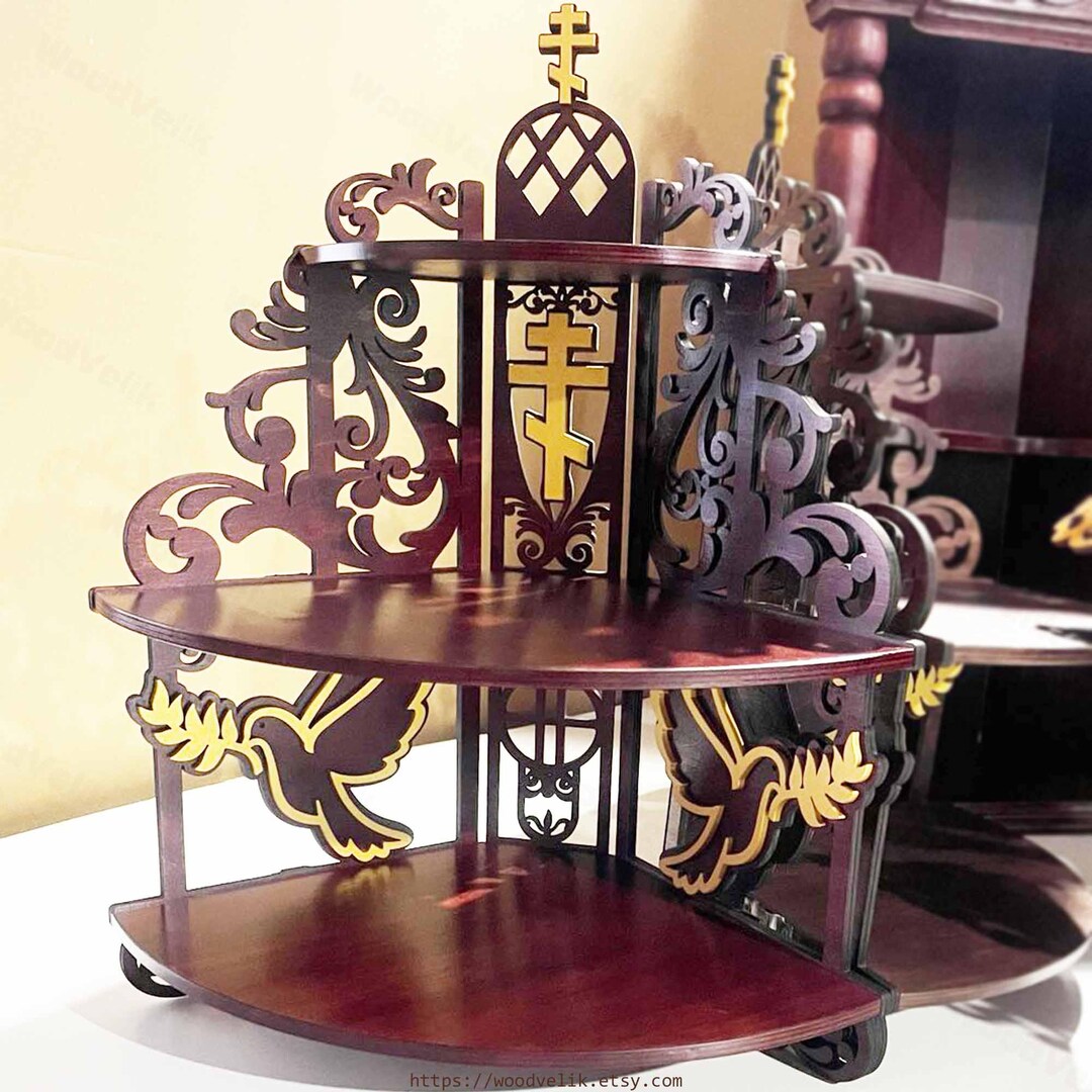 Wooden Corner Icon Shelf Altar | Christian Catholic Orthodox ...