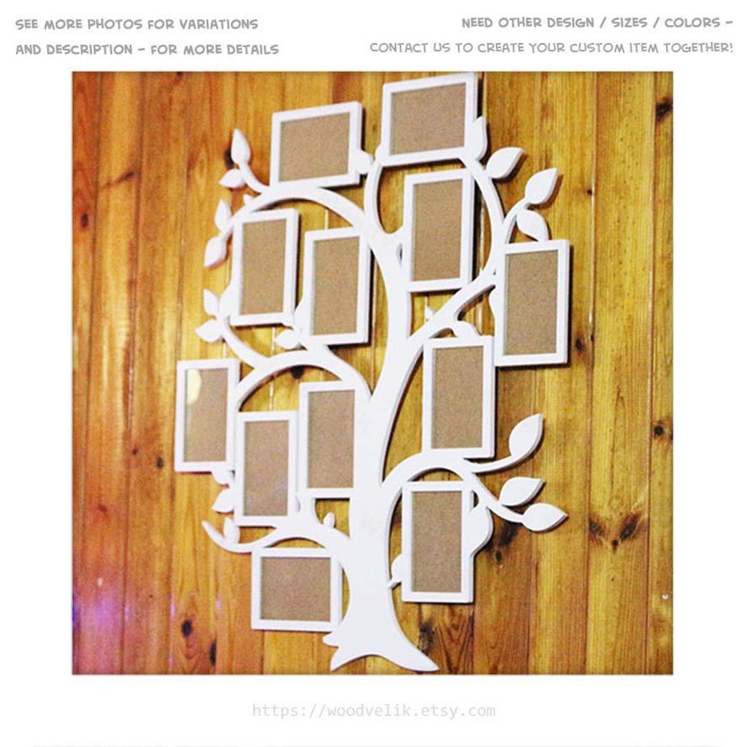 Wooden Family Tree Picture Frame Collage | Custom Wall Decor for Family ...