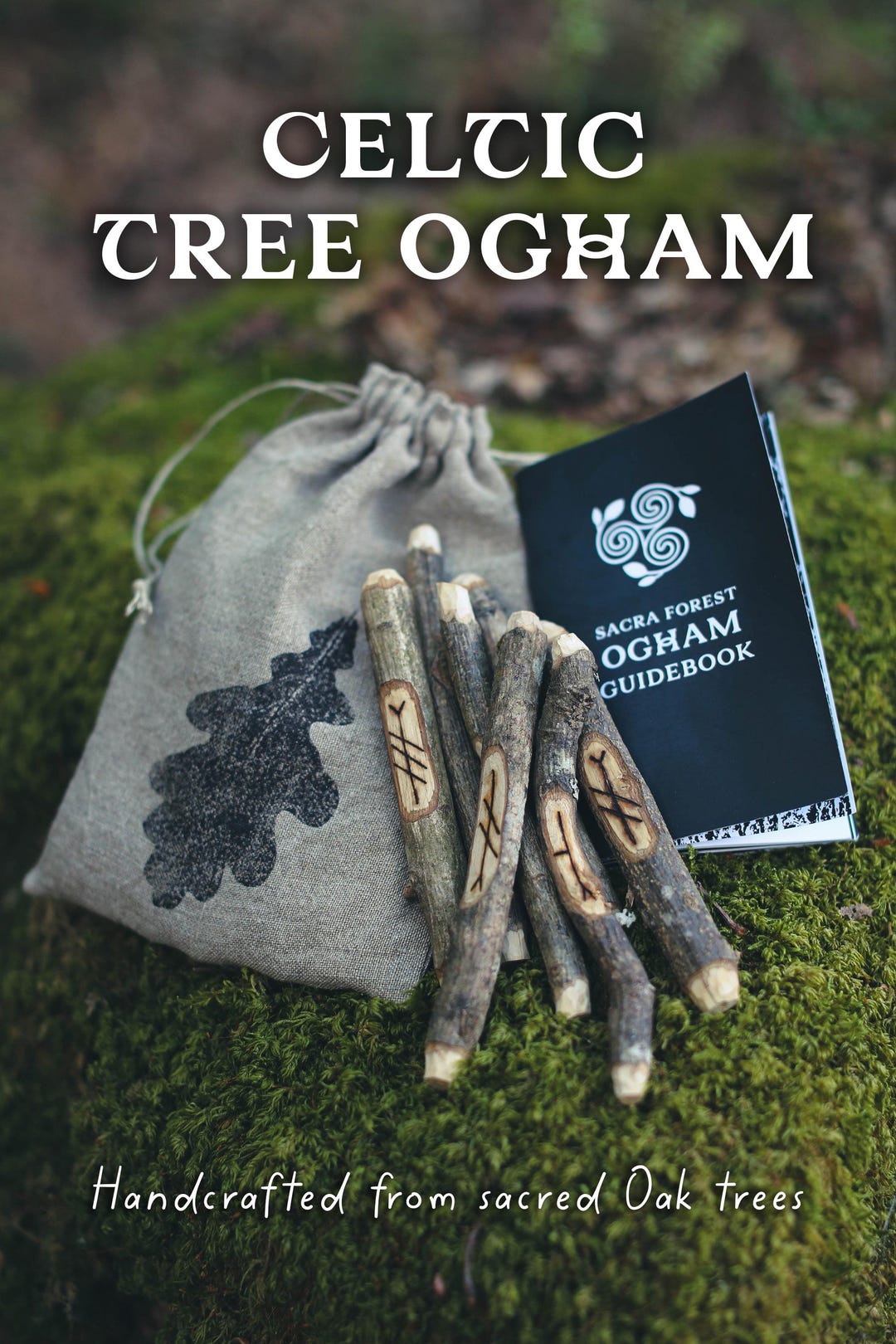 Celtic Tree Ogham Staves With Guidebook - Large Set Lovingly Hand ...