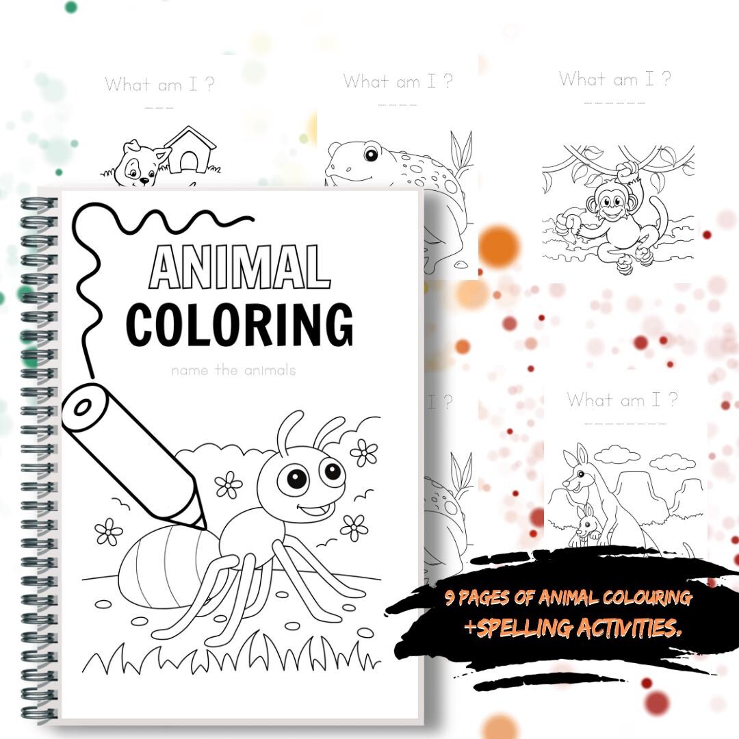 9 Digital Animal Coloring Pages, Forest Animals, Kids Coloring Sheets ...