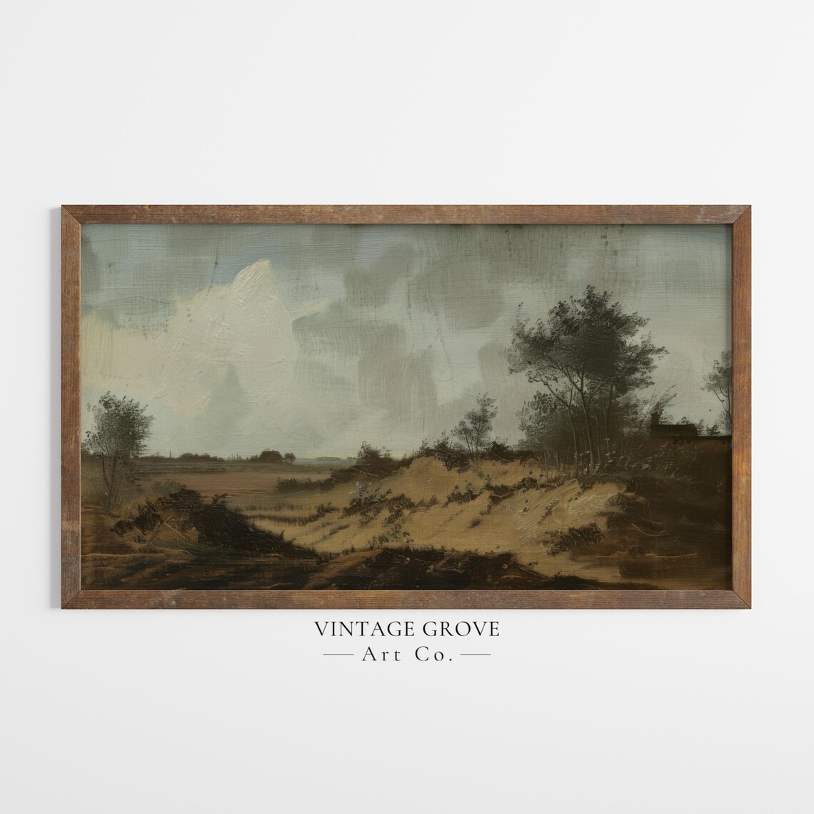 Samsung Frame TV Art, Moody Landscape Art, Antique Oil Painting, Dark ...
