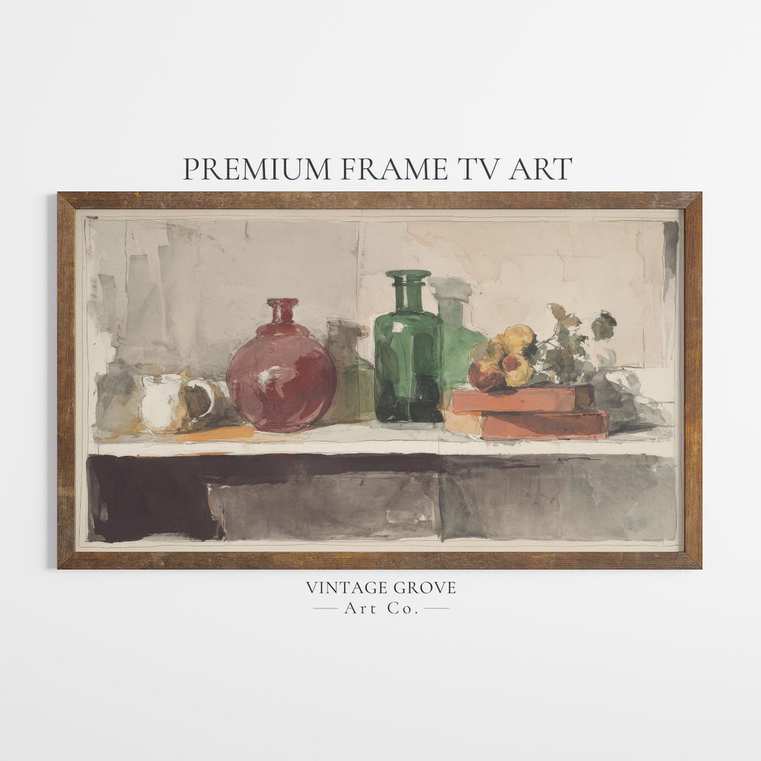 Still Life Frame TV Art, Fruit and Bottle Painting | Samsung Frame TV ...