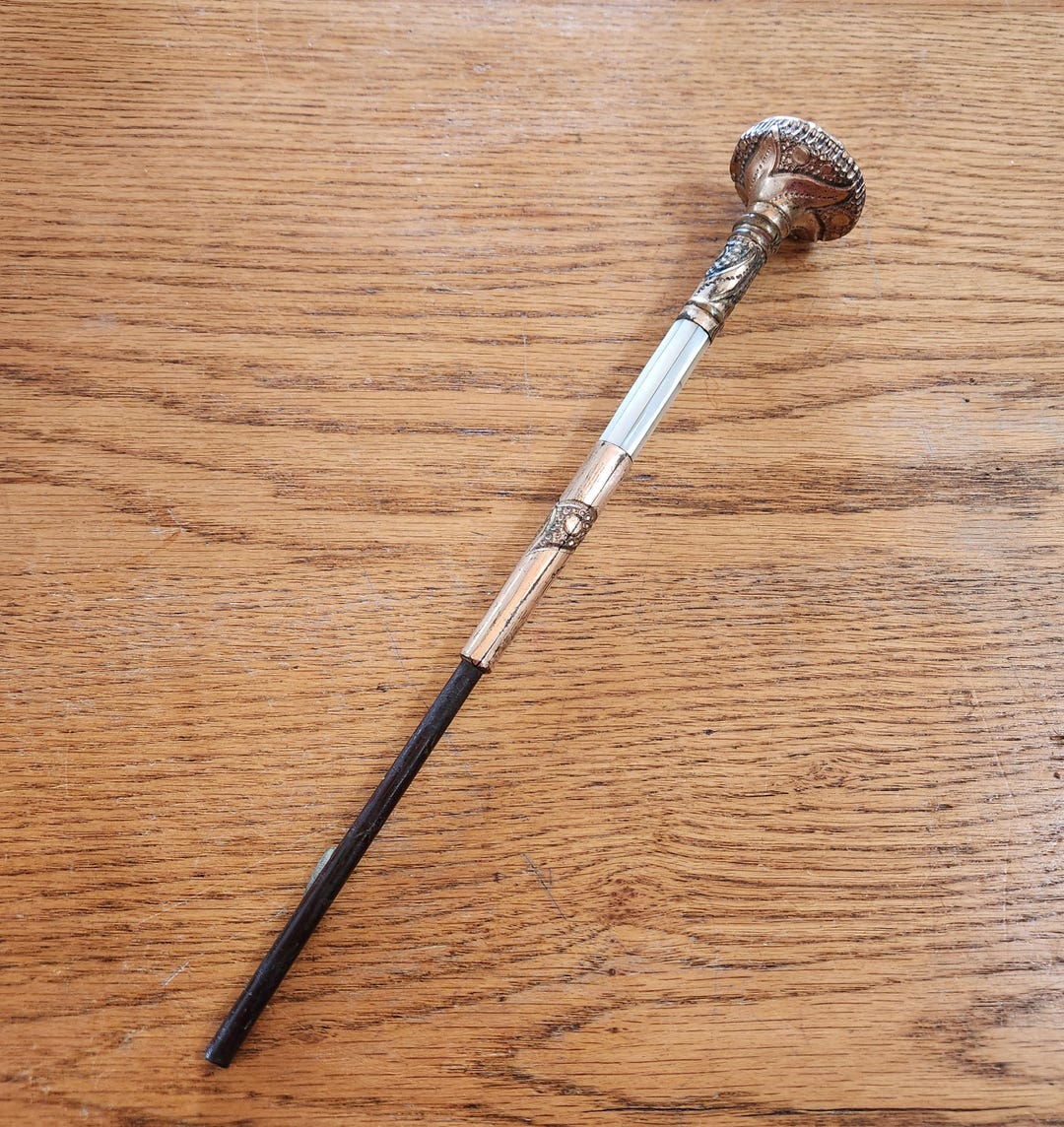Antique Victorian Parasol Umbrella Handle Gold Plated With Mother of ...