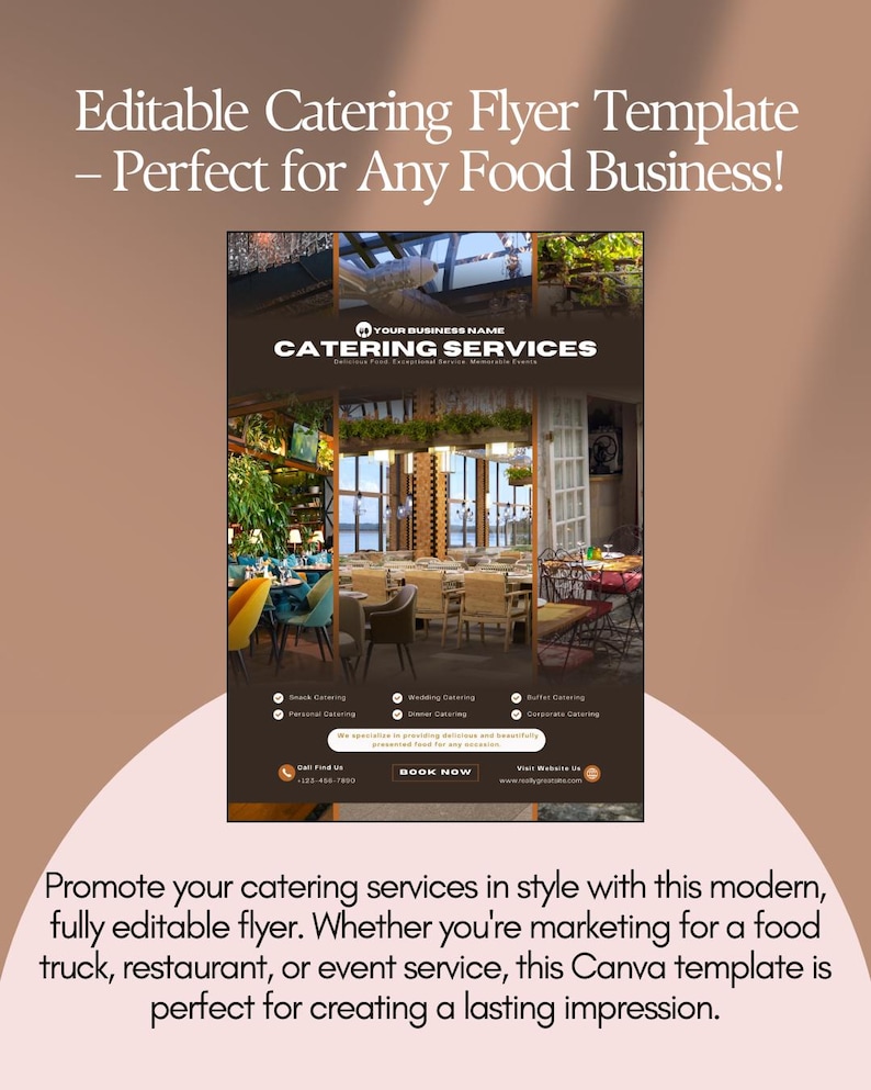 Editable Catering Flyer Template: Restaurant & Event Marketing (canva ...
