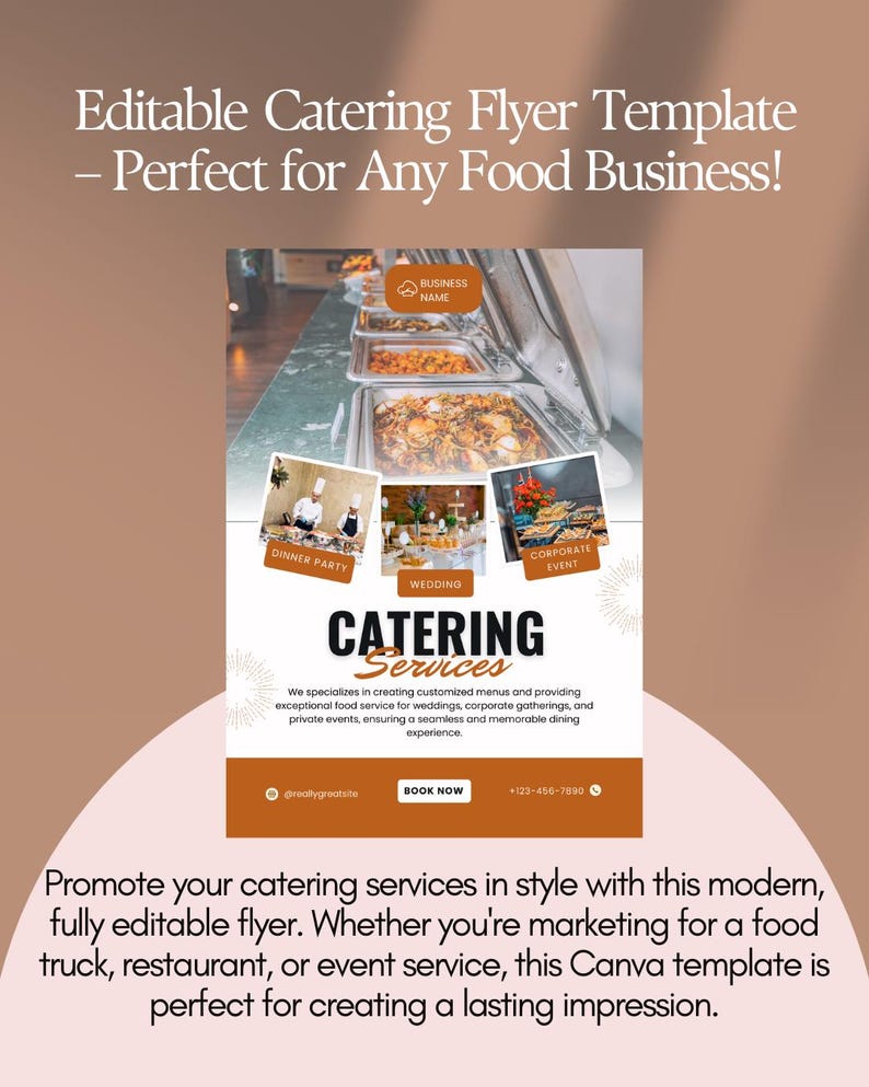 Editable Catering Flyer Template: Restaurant & Event Marketing (canva ...