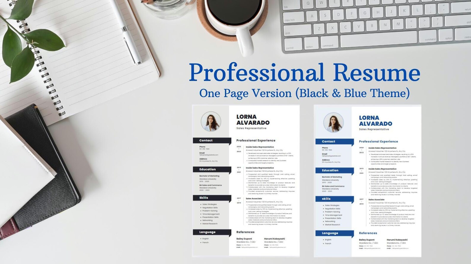Professional Resume & Cover Letter Template | Editable in Microsoft ...