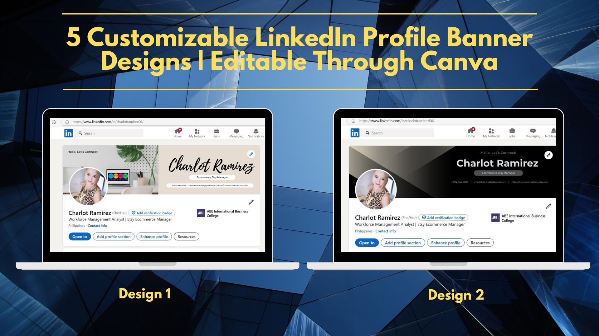 5 Customizable Linkedin Profile Banner Designs |professional Linkedin ...