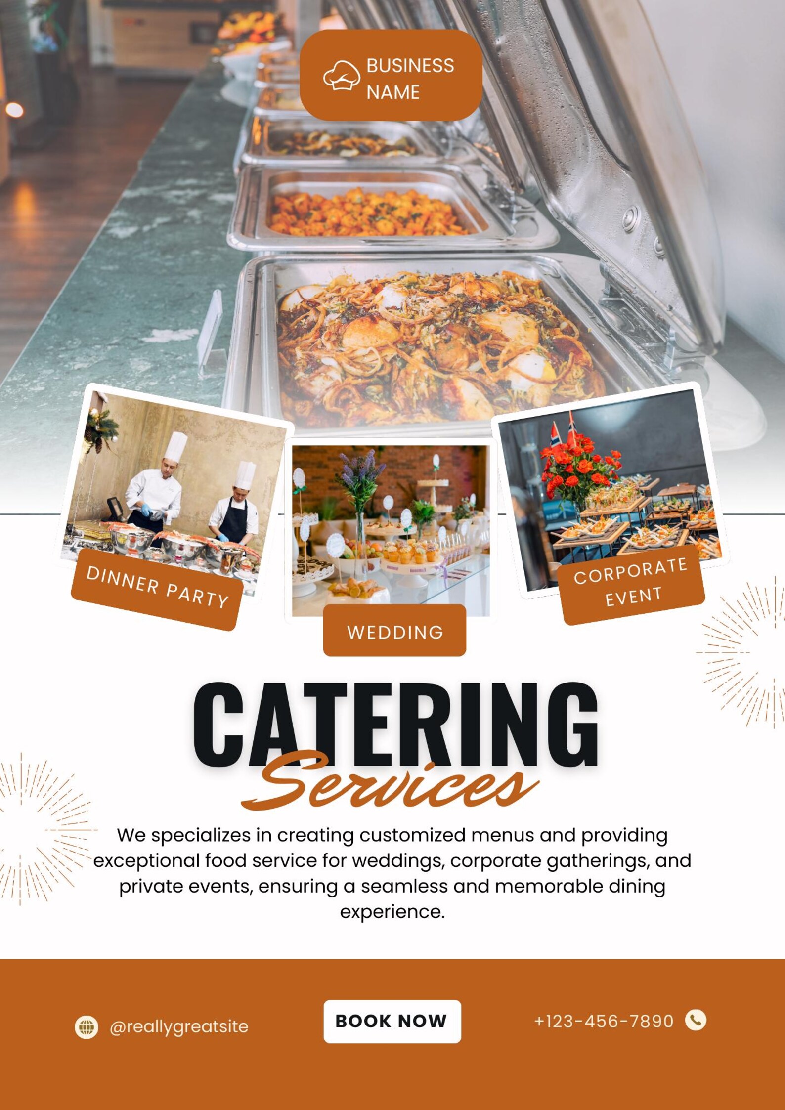 Editable Catering Flyer Template: Restaurant & Event Marketing (canva ...