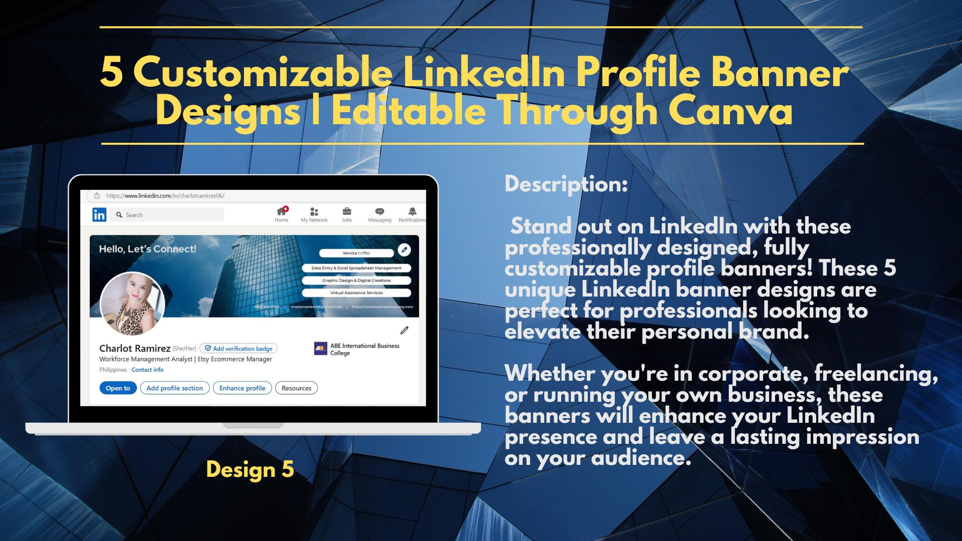 5 Customizable Linkedin Profile Banner Designs |professional Linkedin ...